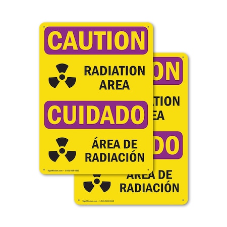 Signmission Radiation & Laser Sign, 24 in H x 18 in W, Aluminum, Rectangle OS-2PACK-CR-A-1824-L ...